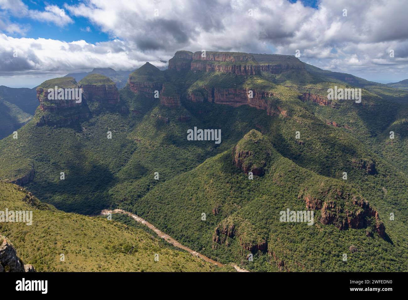 Partial view of the Blyde river Canyon in the Mpumalanga province of ...