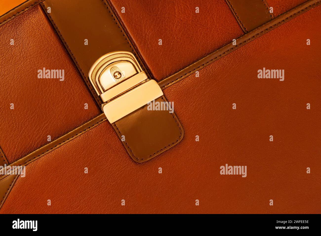 Briefcase from genuine leather close-up, texture. Detail of leather ...
