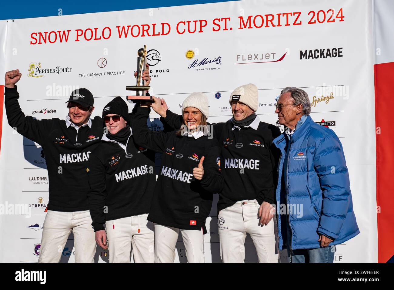 St. Moritz - January 28, 2024: Game actions and awards ceremony at the ...