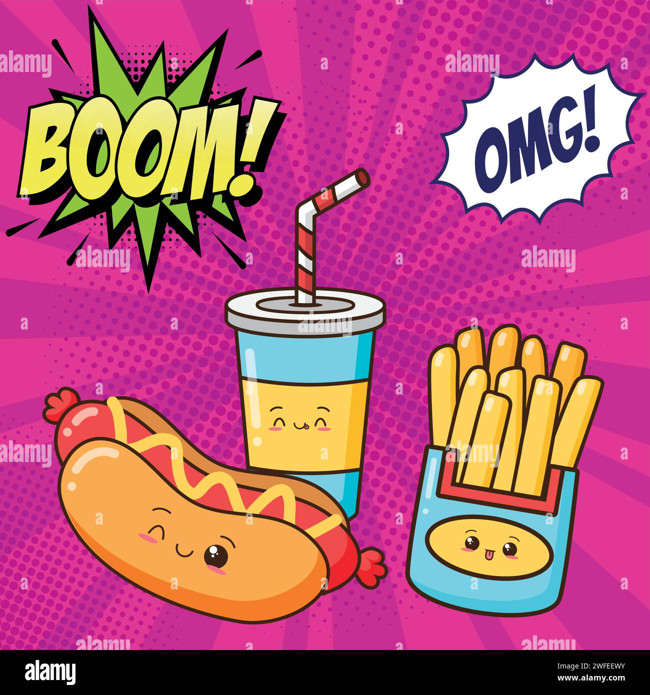 Burger fast food pop art style vector image Stock Vector Image & Art ...