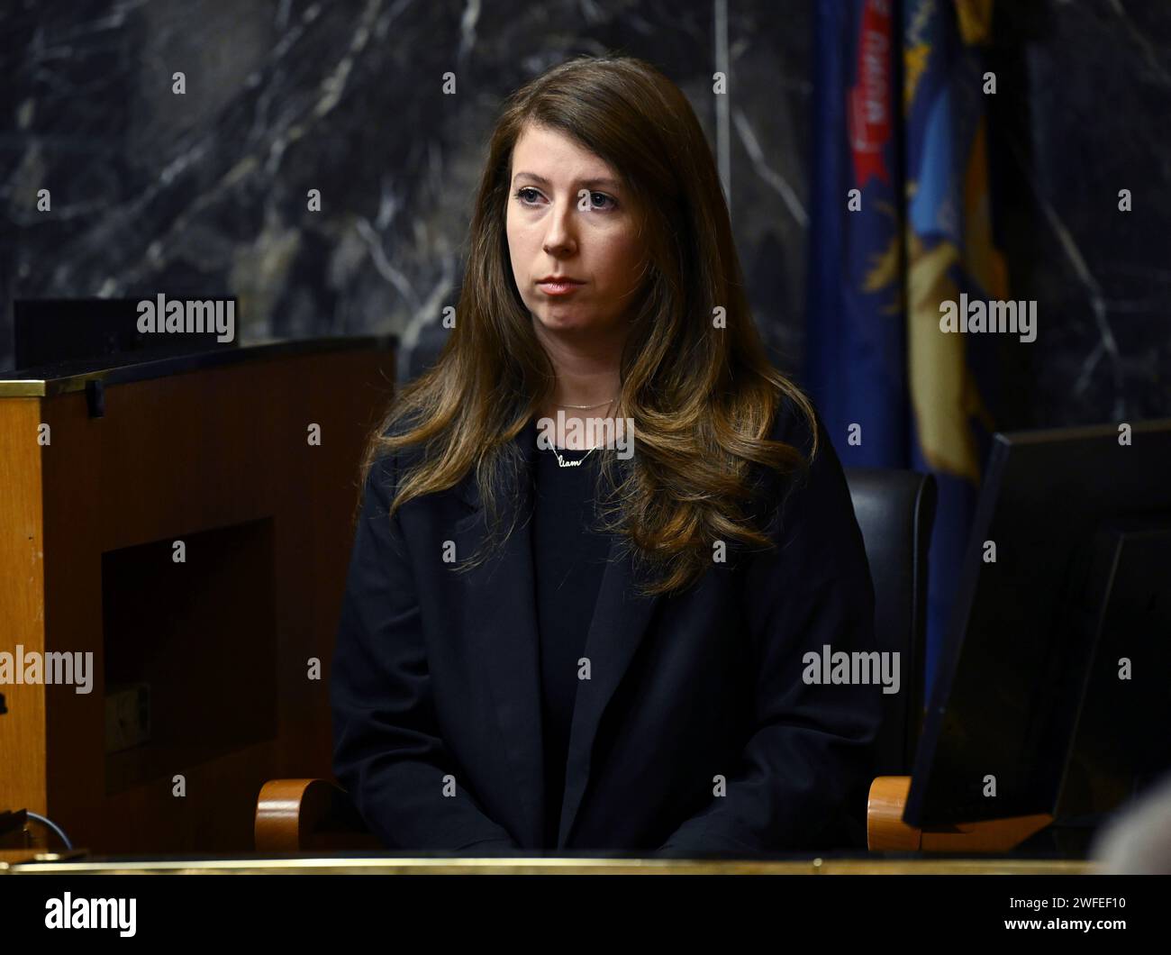 Witness Amanda Holland, a former co-worker of Jennifer Crumbley at ...