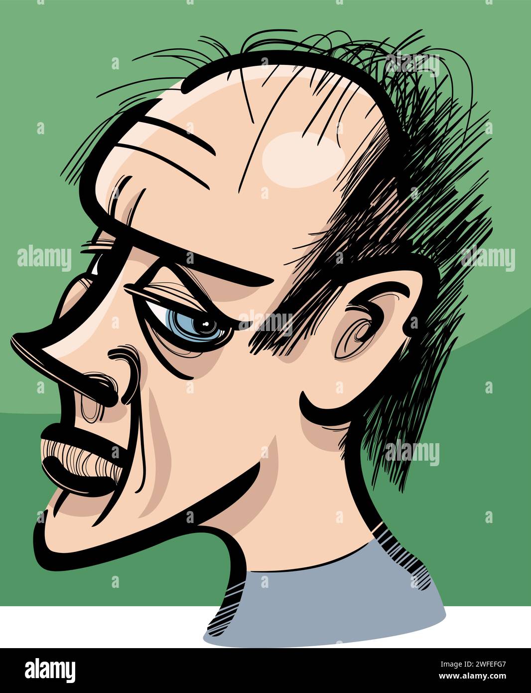 artistic drawing illustration of pensive adult man face Stock Vector ...
