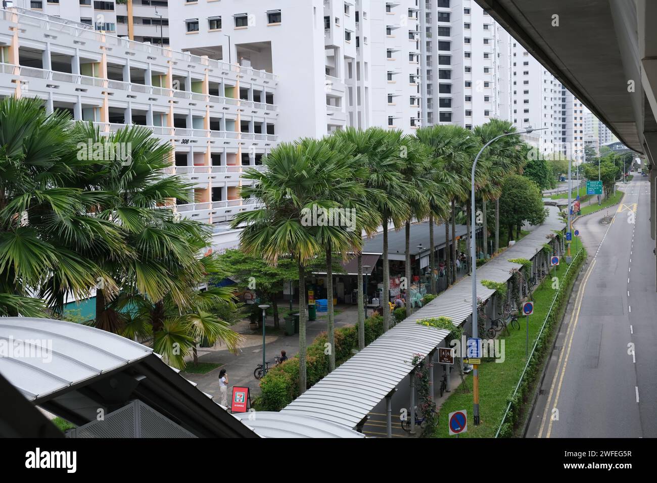 HDB housing and light rail public transport, Sengkang, Singapore Stock ...