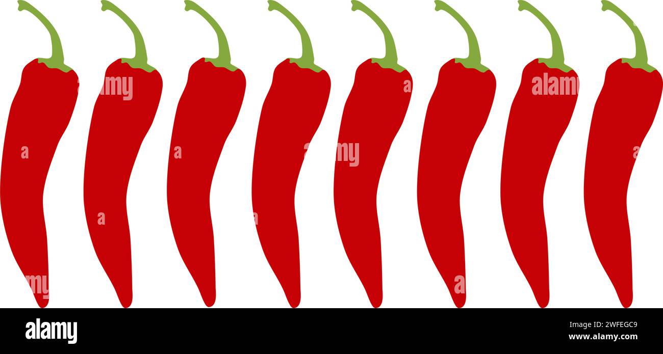 Chilli Heat Rating 8 Vector Illustration Stock Vector Image & Art - Alamy