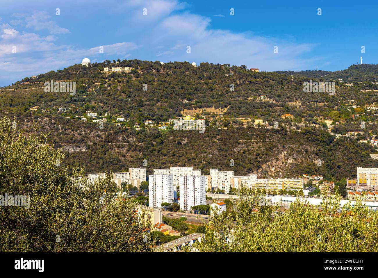 Nice, France - August 7, 2022: Mount Gros and Alpes hills with ...