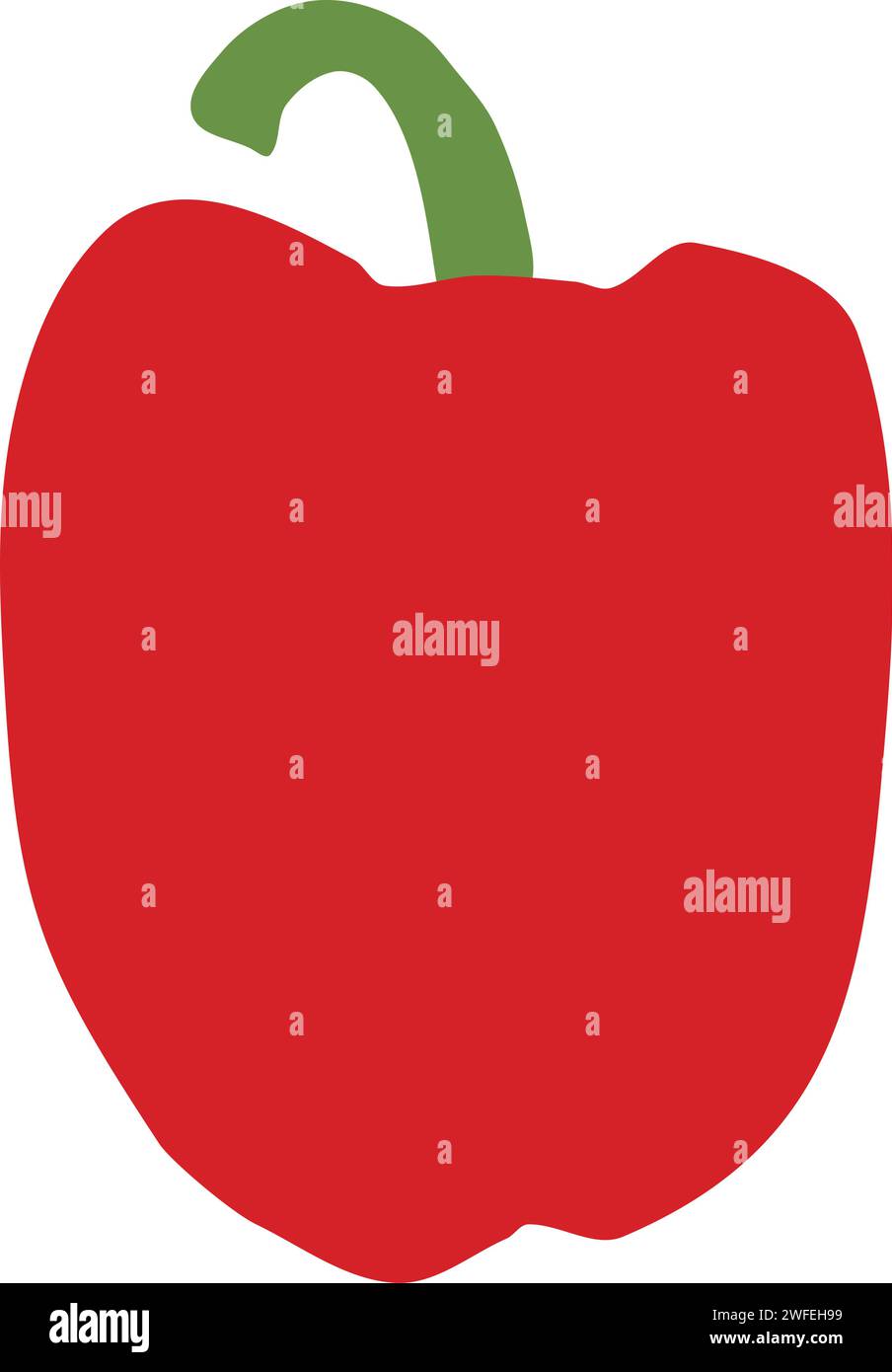 Red Bell Pepper Vector Illustration Stock Vector Image & Art - Alamy