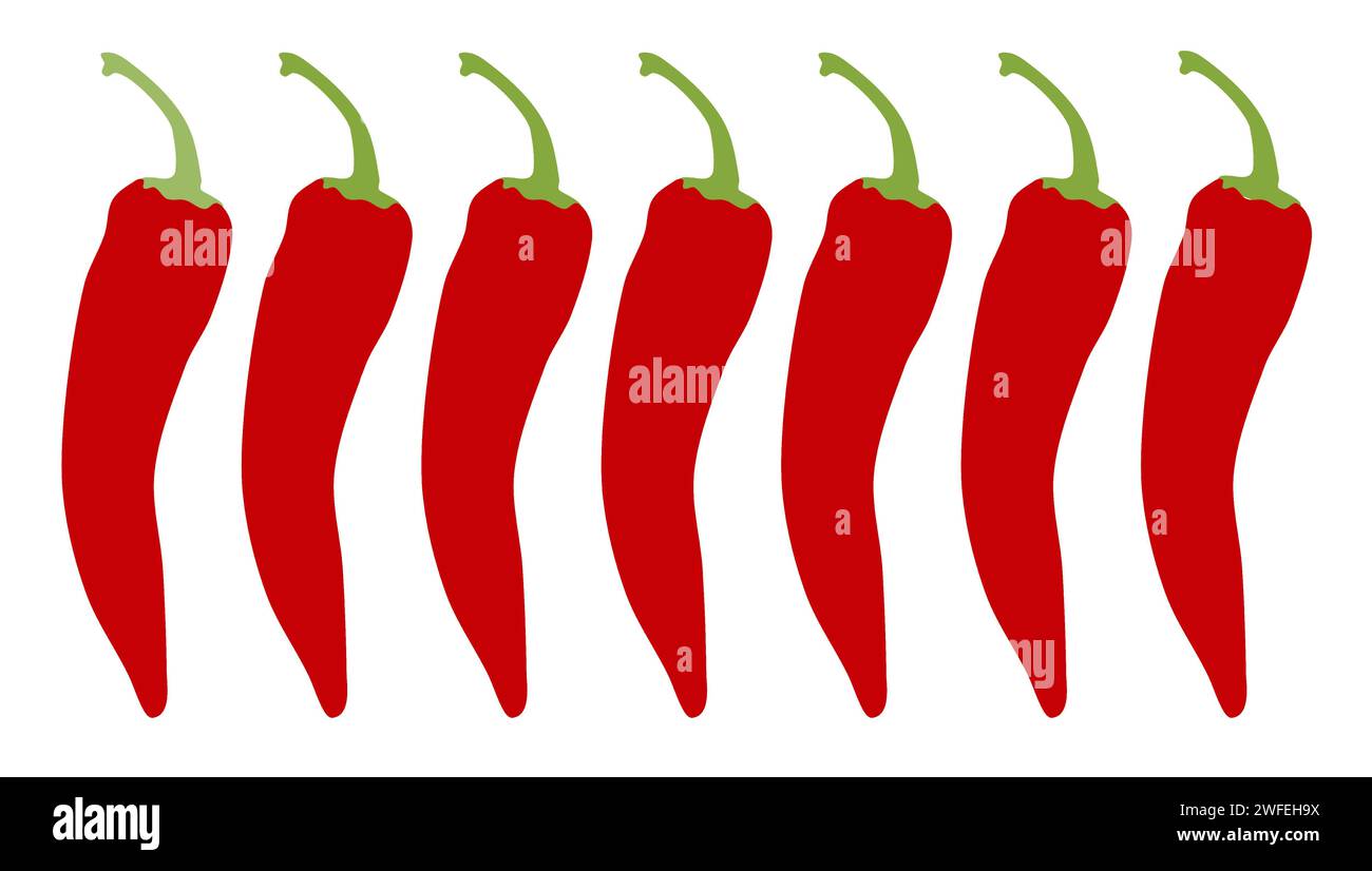 Chilli Heat Rating 7 Vector Illustration Stock Vector Image & Art - Alamy