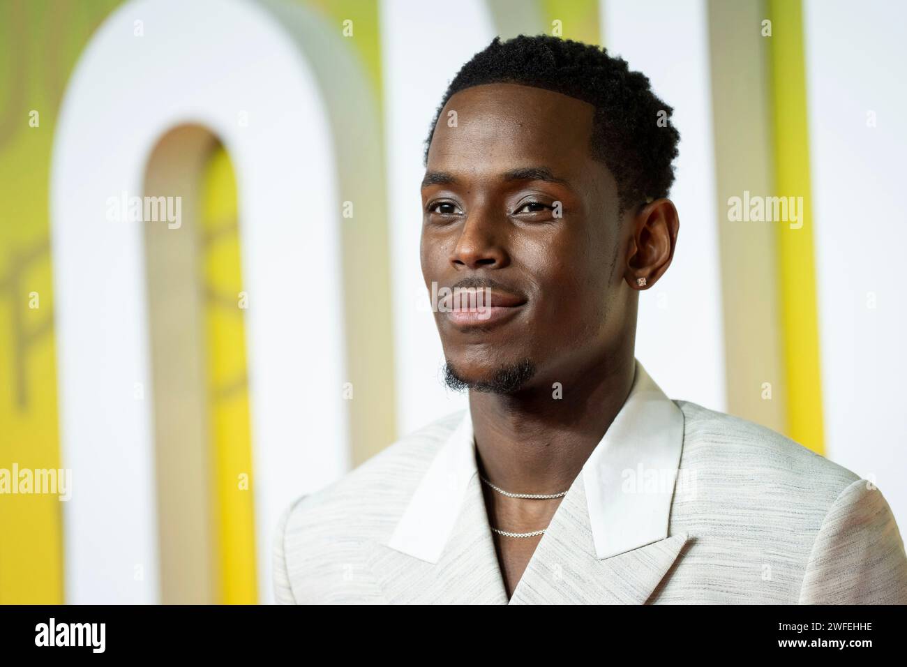 Micheal Ward poses for photographers upon arrival at the premiere of ...