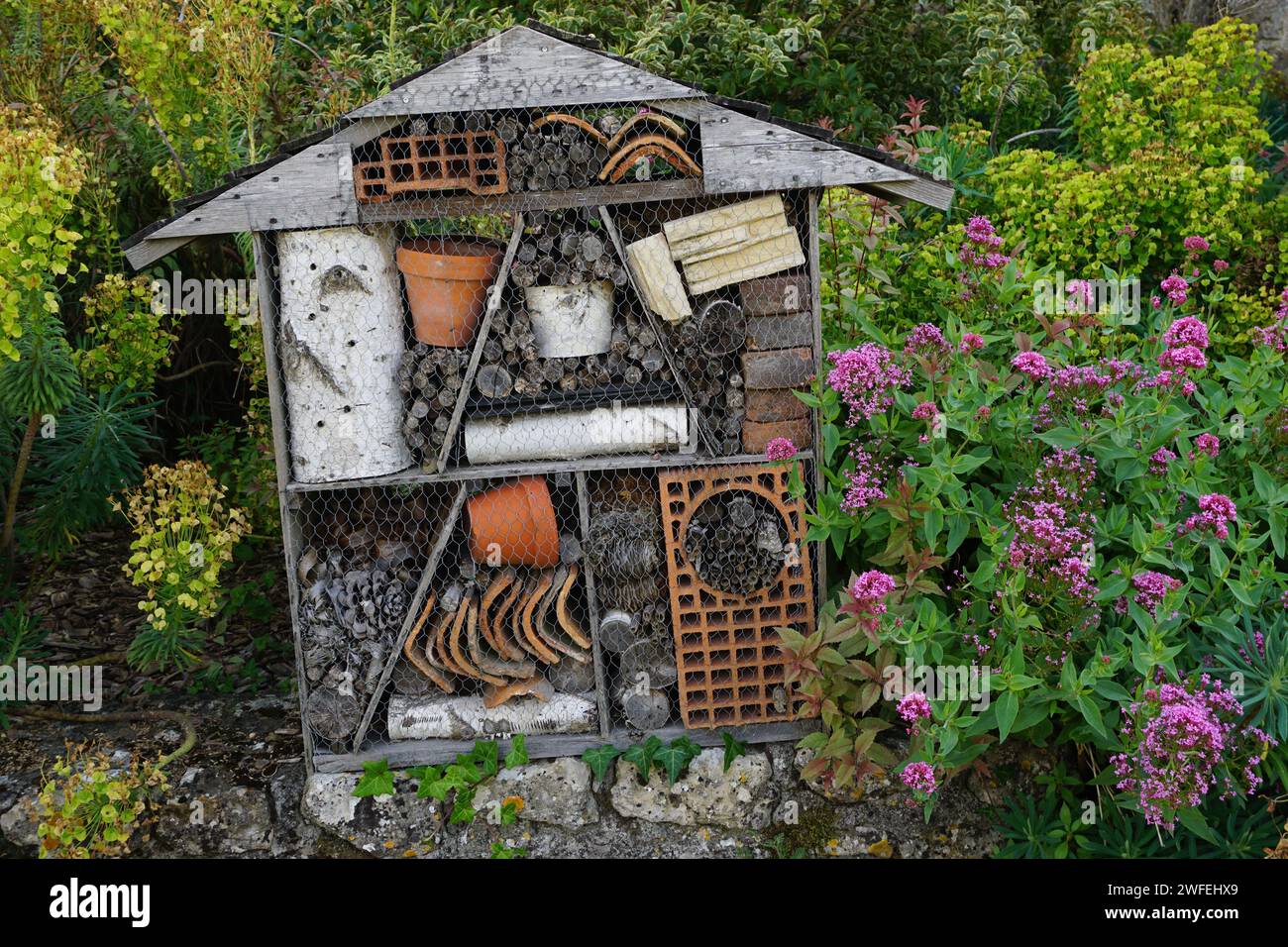 small home for nesting and protecting insects in Vendée, west coast of ...