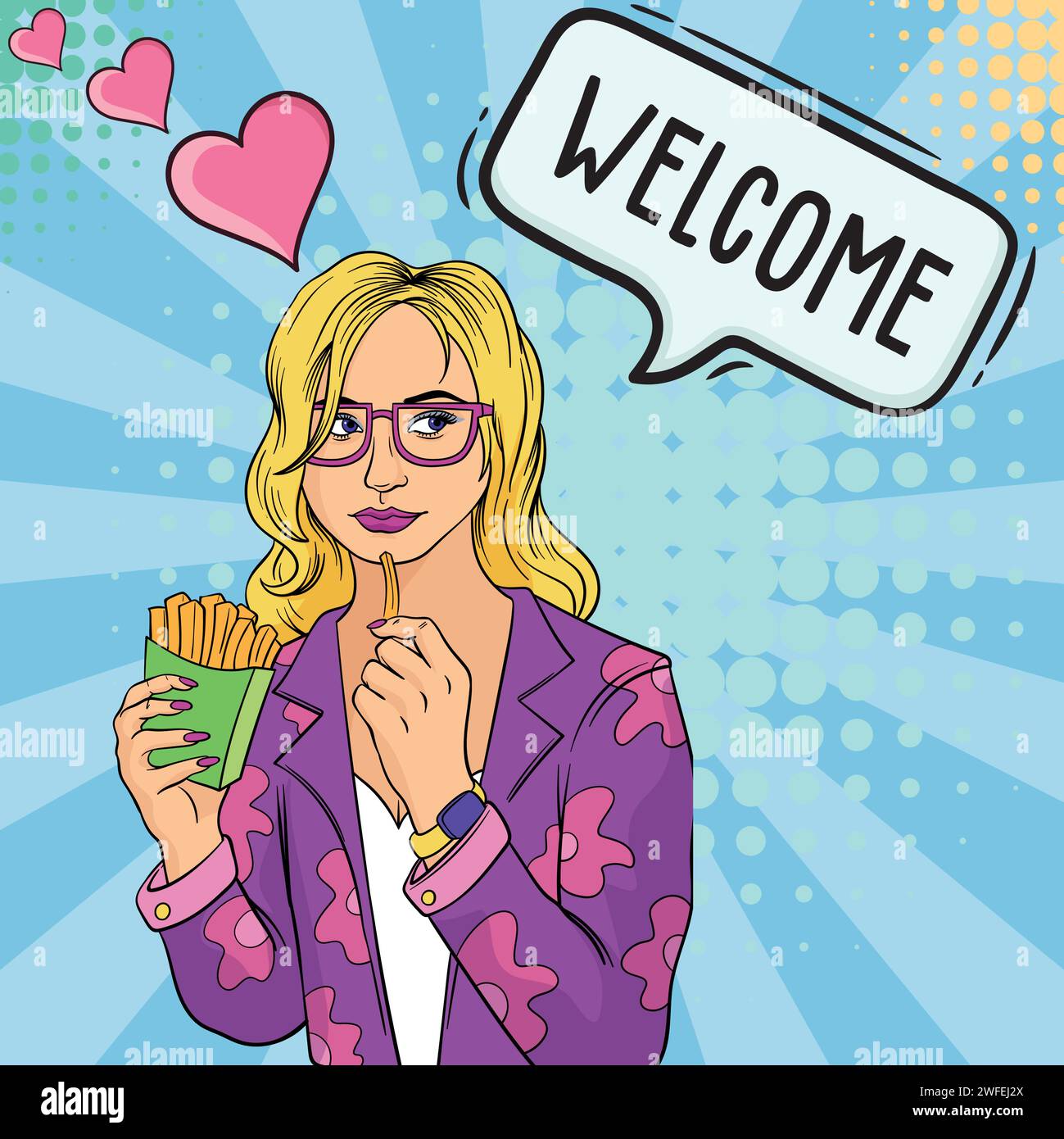 beautiful woman Wow pop art style vector image Stock Vector Image & Art ...