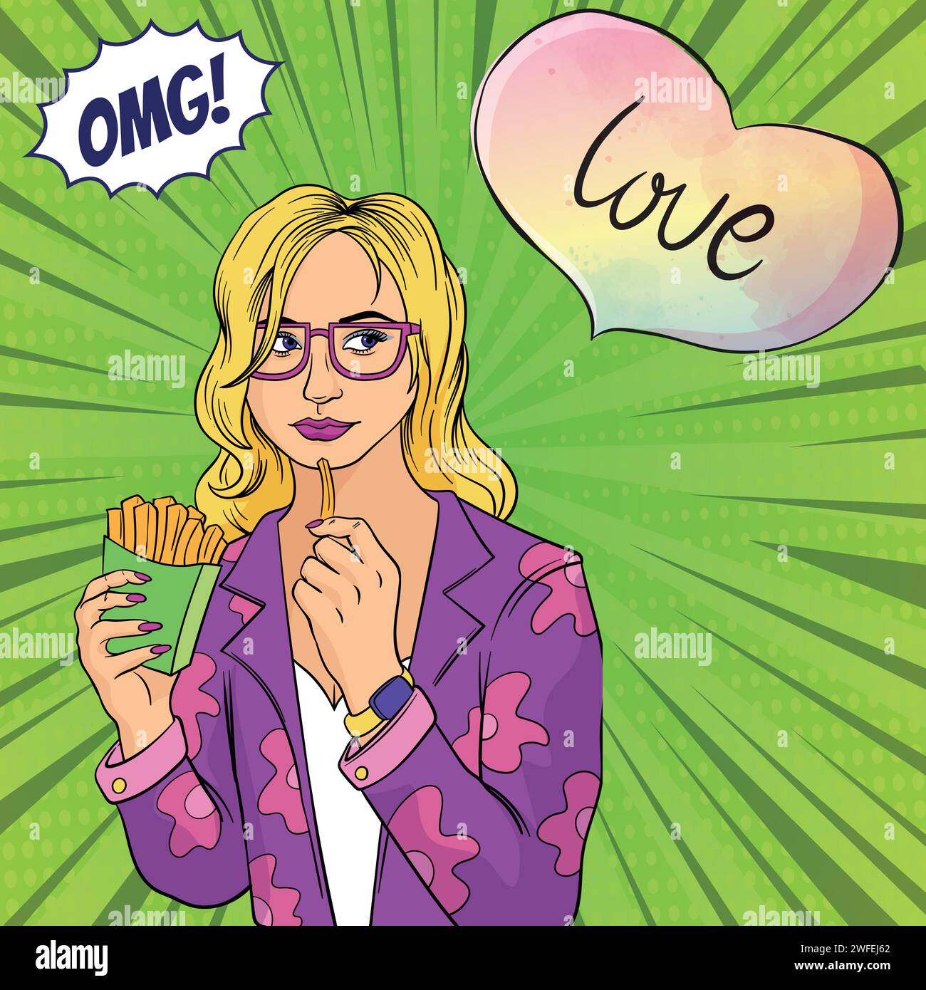 beautiful woman Wow pop art style vector image Stock Vector Image & Art ...