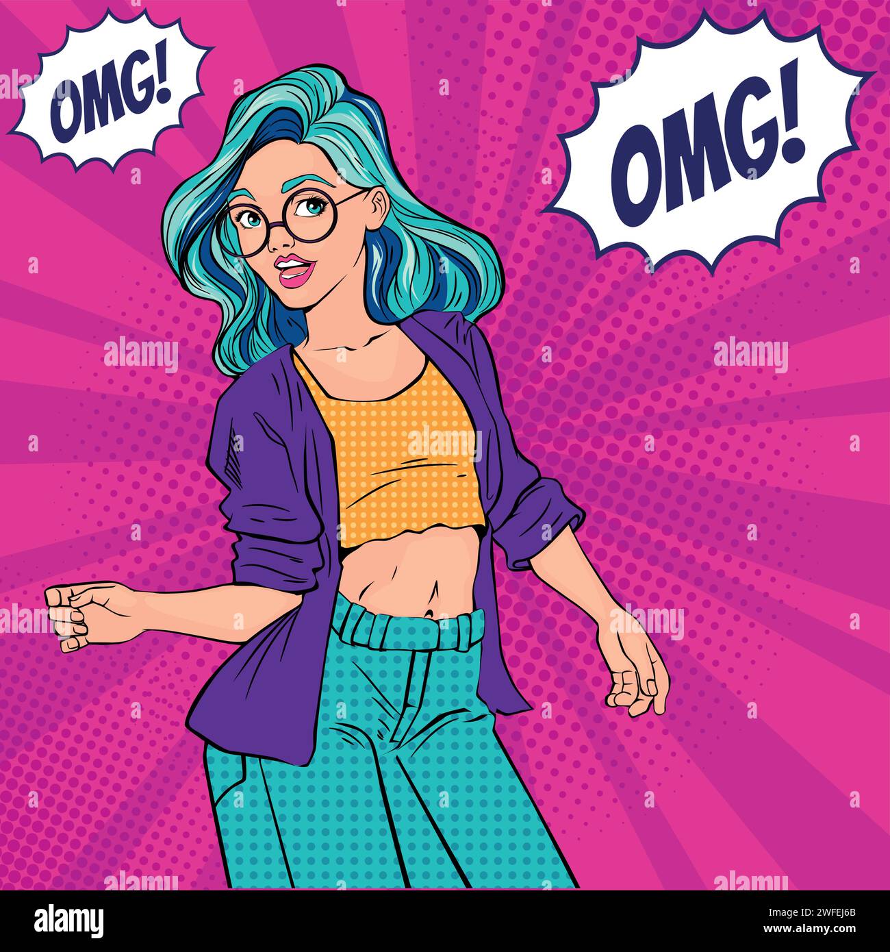 beautiful woman Wow pop art style vector image Stock Vector Image & Art ...