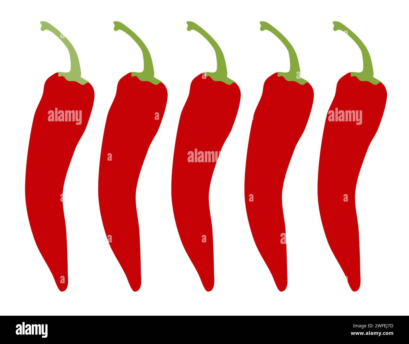 Chilli Heat Rating 5 Vector Illustration Stock Vector Image & Art - Alamy
