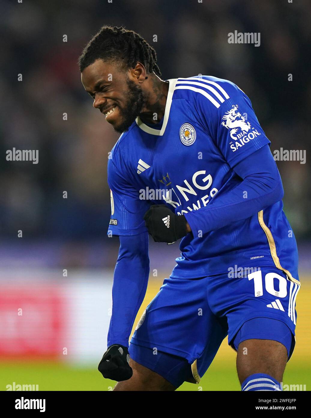 Leicester City's Stephy Mavididi celebrates scoring their side's second ...