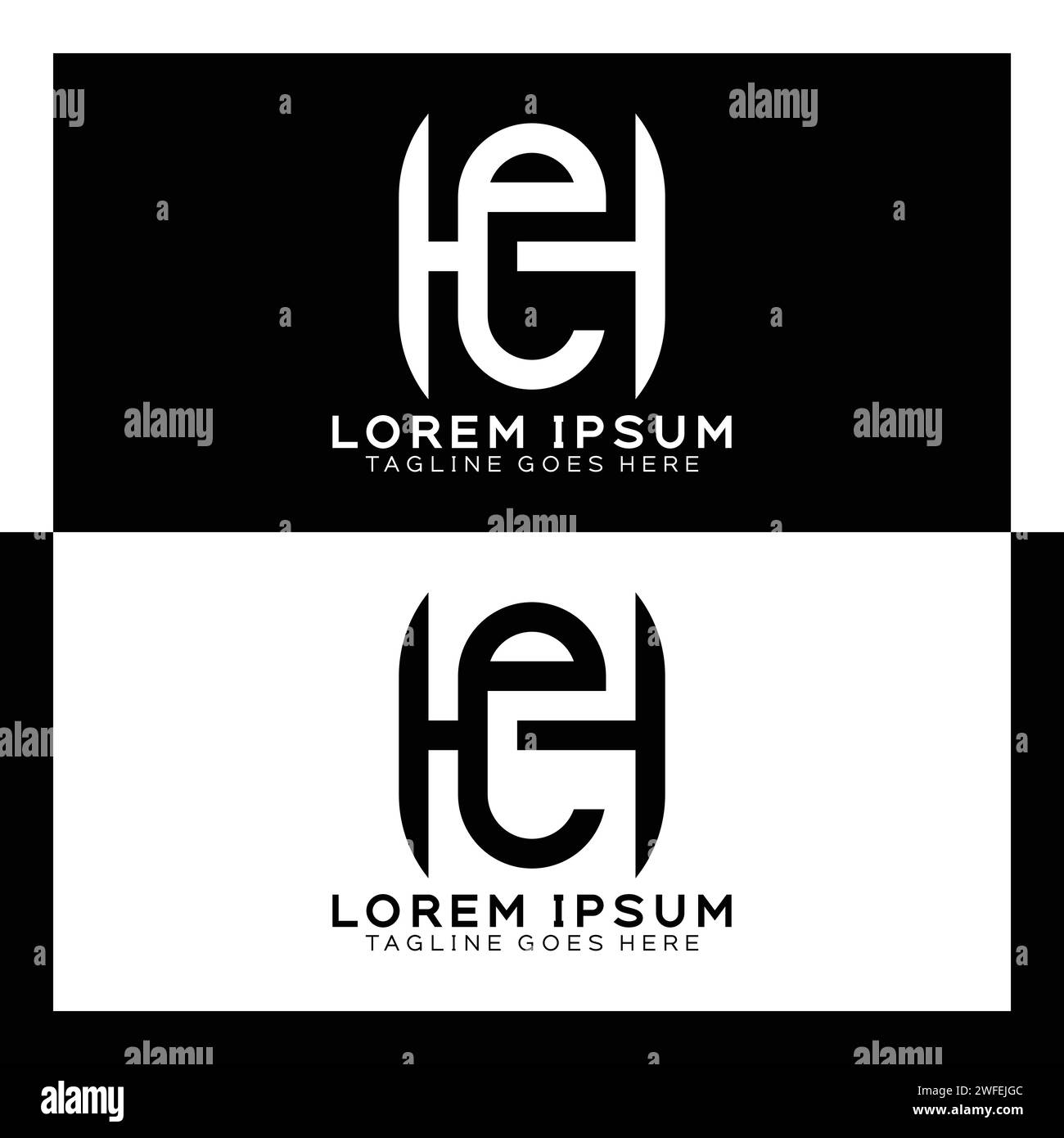 Logo with letters h and e hi-res stock photography and images - Alamy