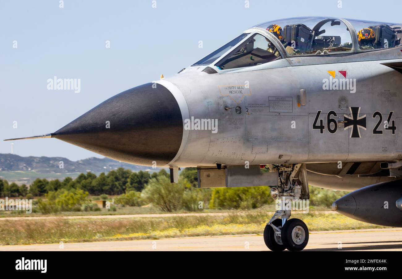 Panavia Tornado bomber jet of the German Air Force taxiing after ...