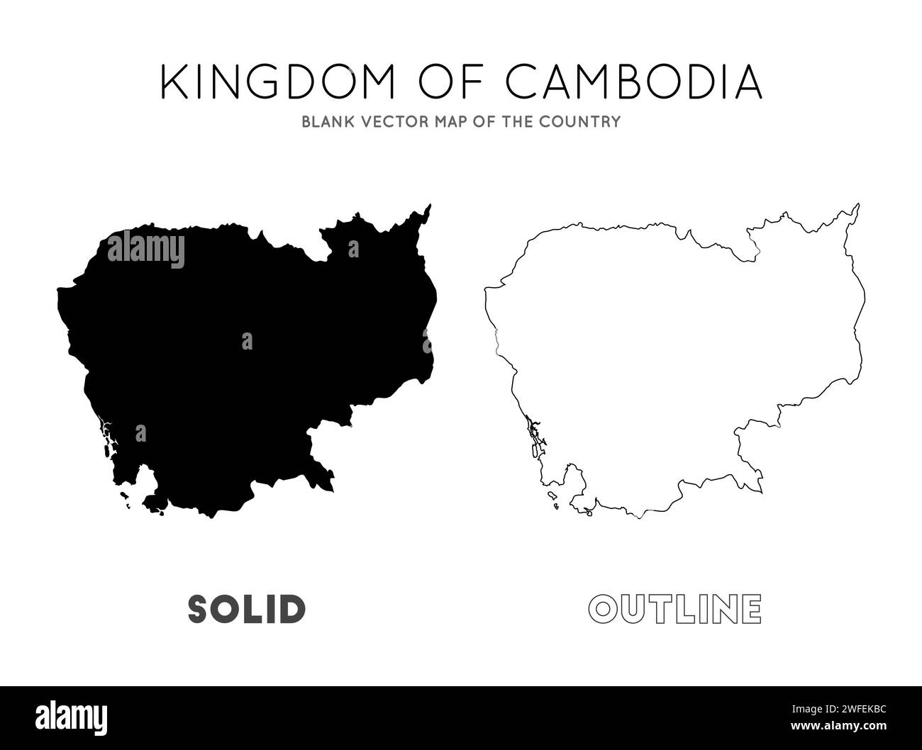 Cambodia map. Blank vector map of the Country. Borders of Cambodia for your infographic. Vector ...