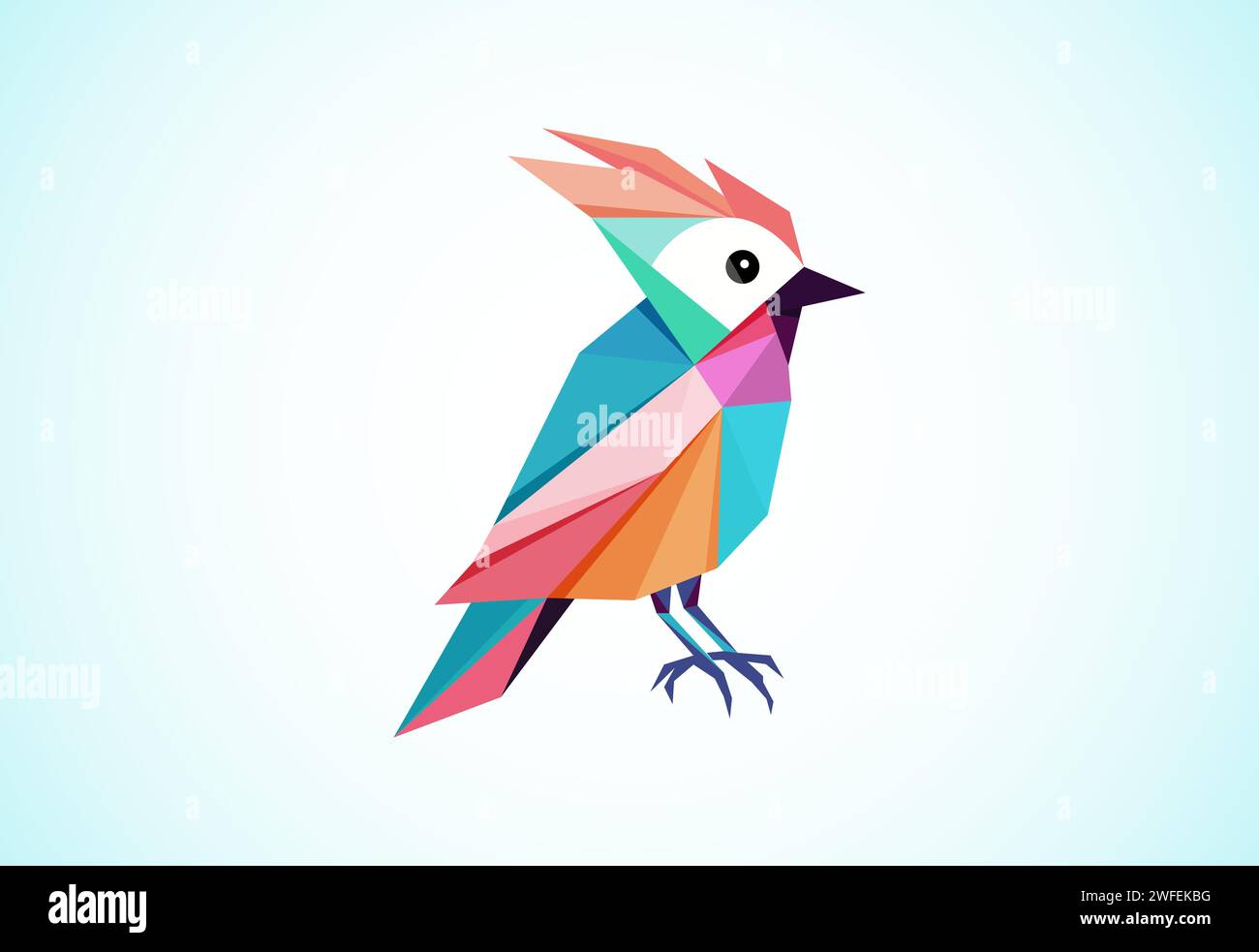 Geometric multi colored bird. Bird logo design vector illustration ...