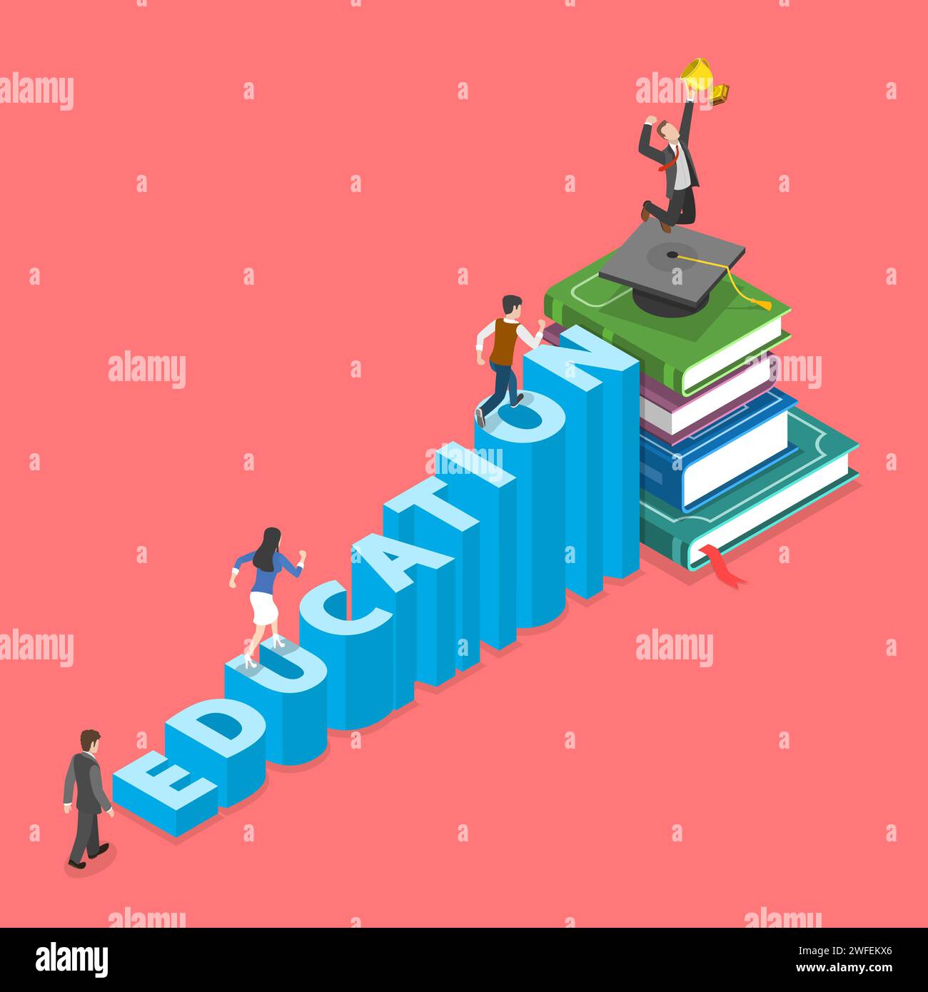 Laptop student stairs Stock Vector Images - Alamy