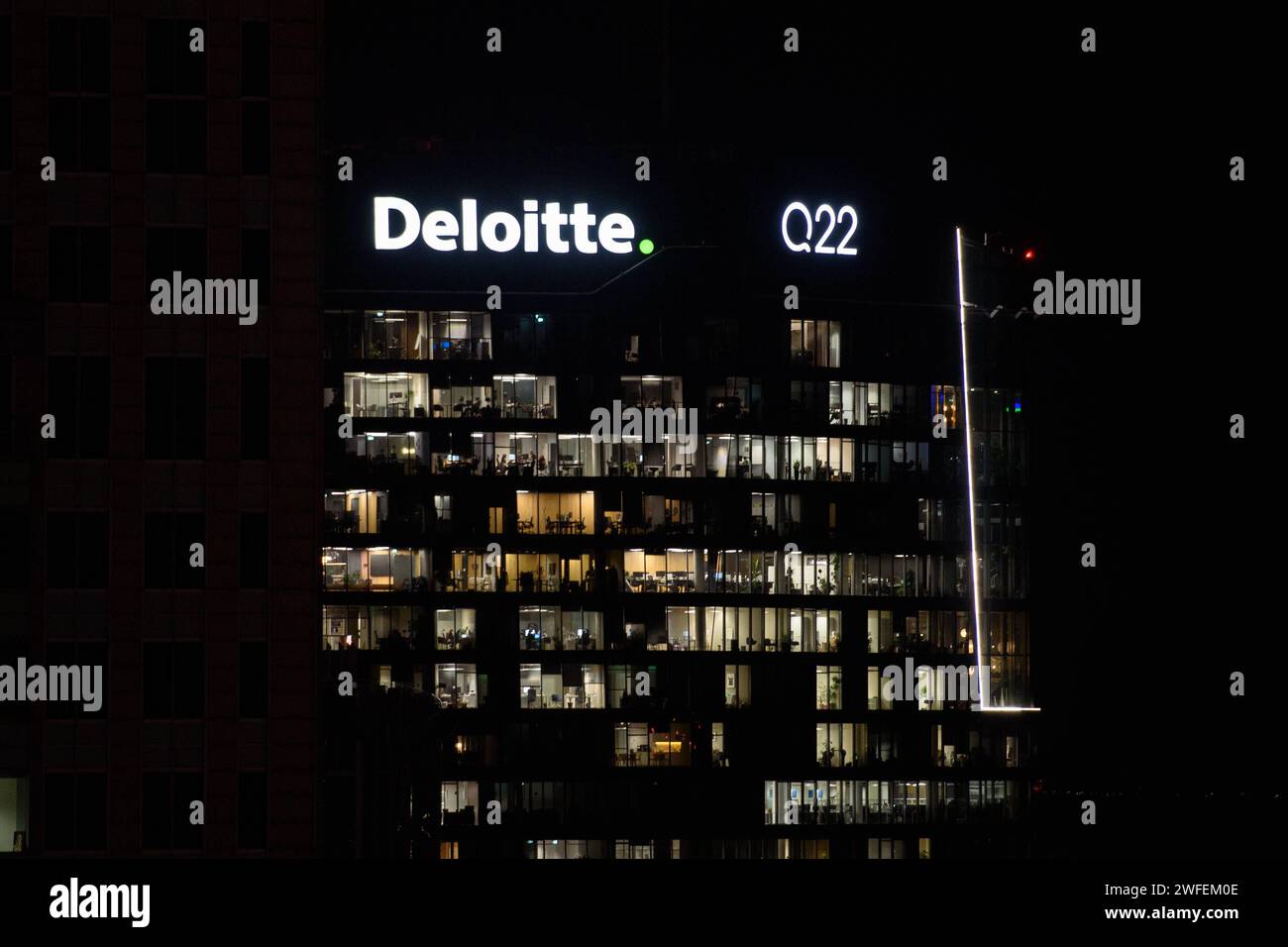 Office Skyscrapers In Warsaw. Deloitte headquarter building is pictured ...