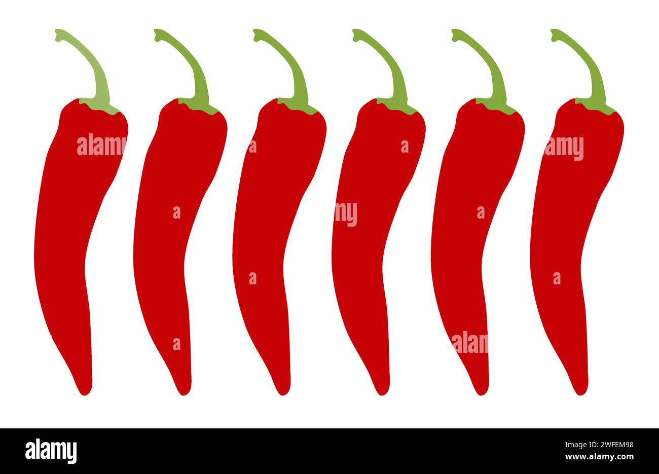 Chilli Heat Rating 6 Vector Illustration Stock Vector Image & Art - Alamy