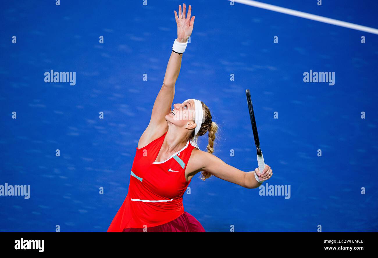 Aryna SABALENKA (BLR) vs Petra KVITOVA (CZE) during their Singles Round ...