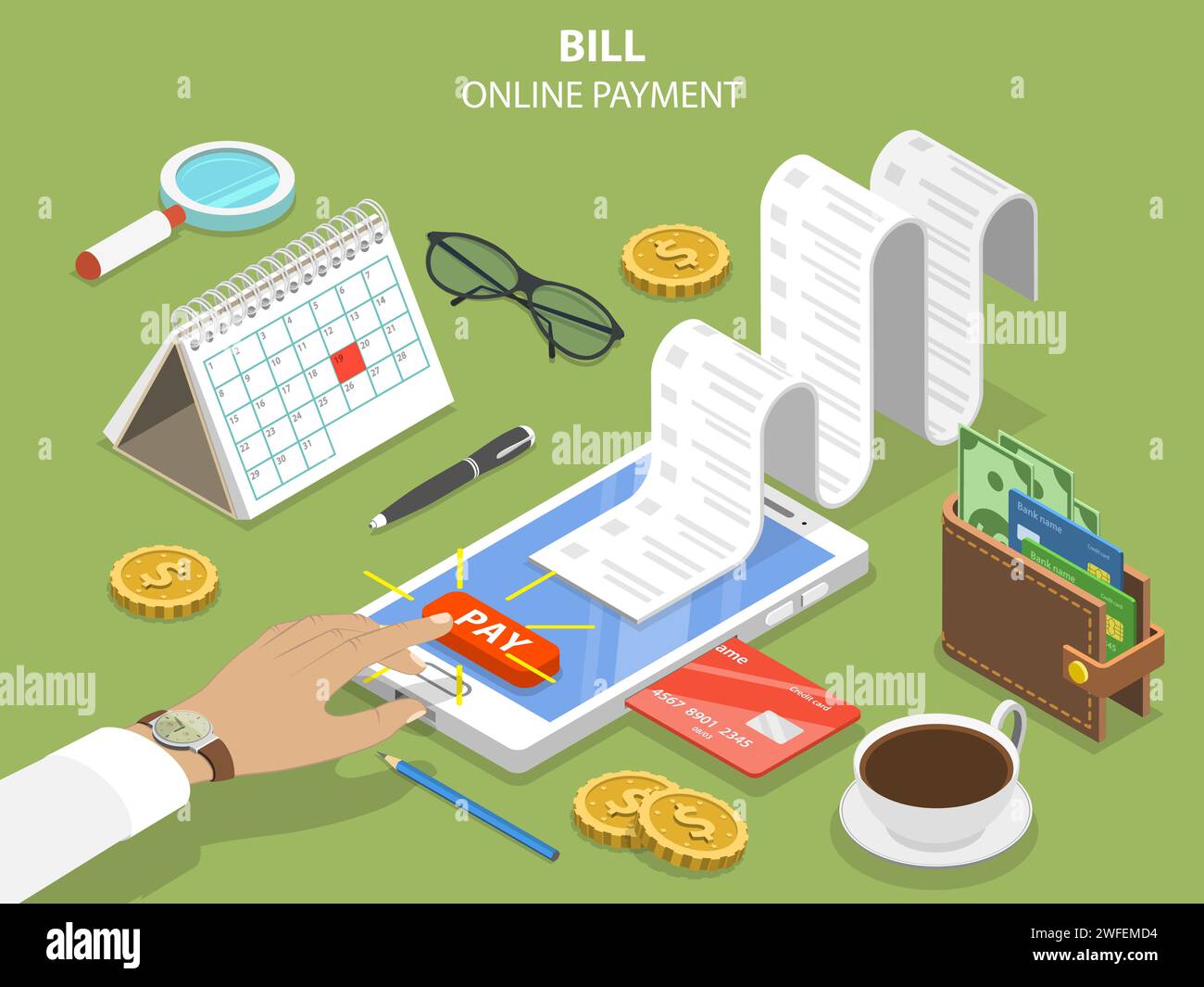Internet bills Stock Vector Images - Alamy