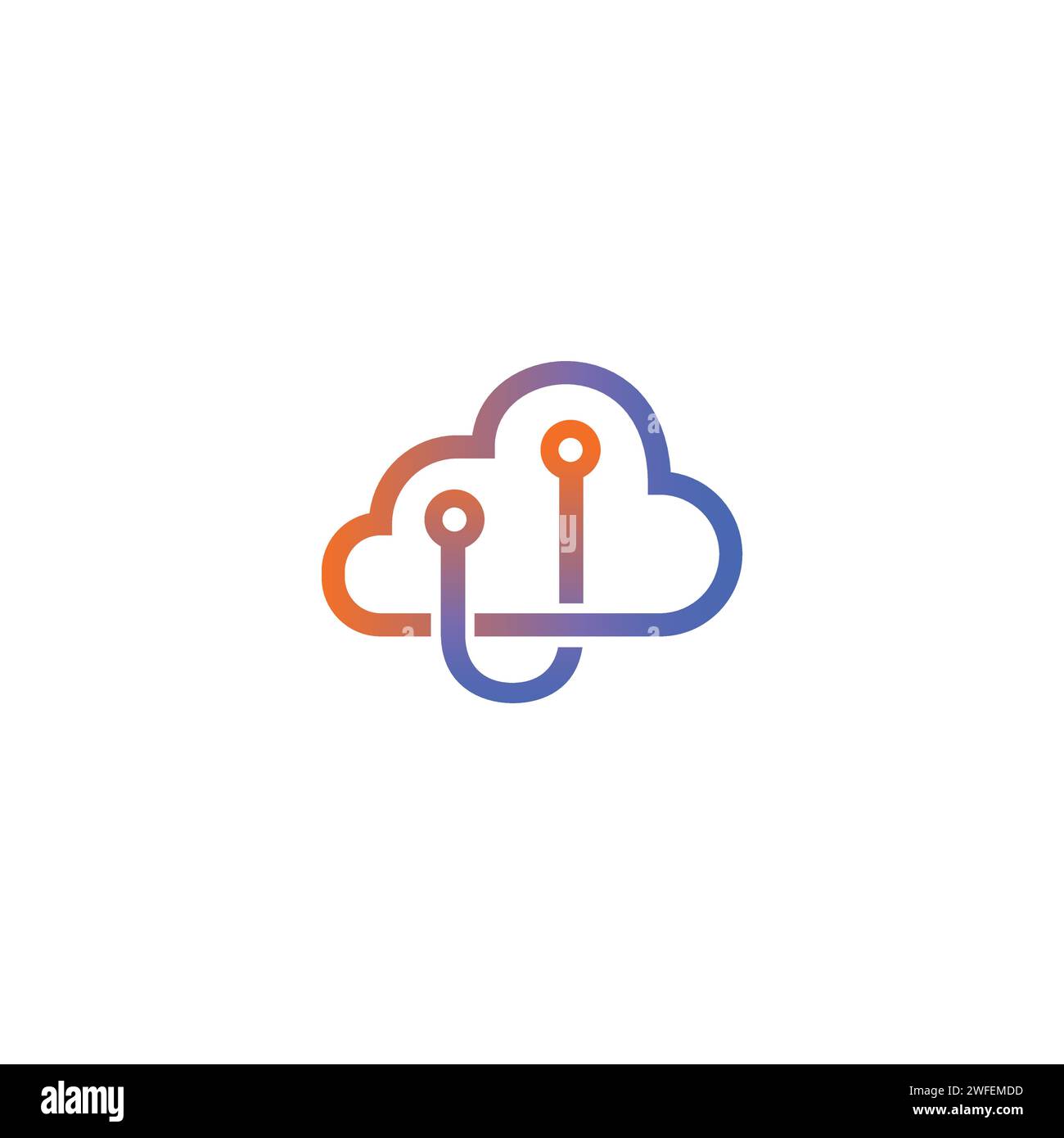 Creative Cloud Data design concept flat style template vector. Vector ...