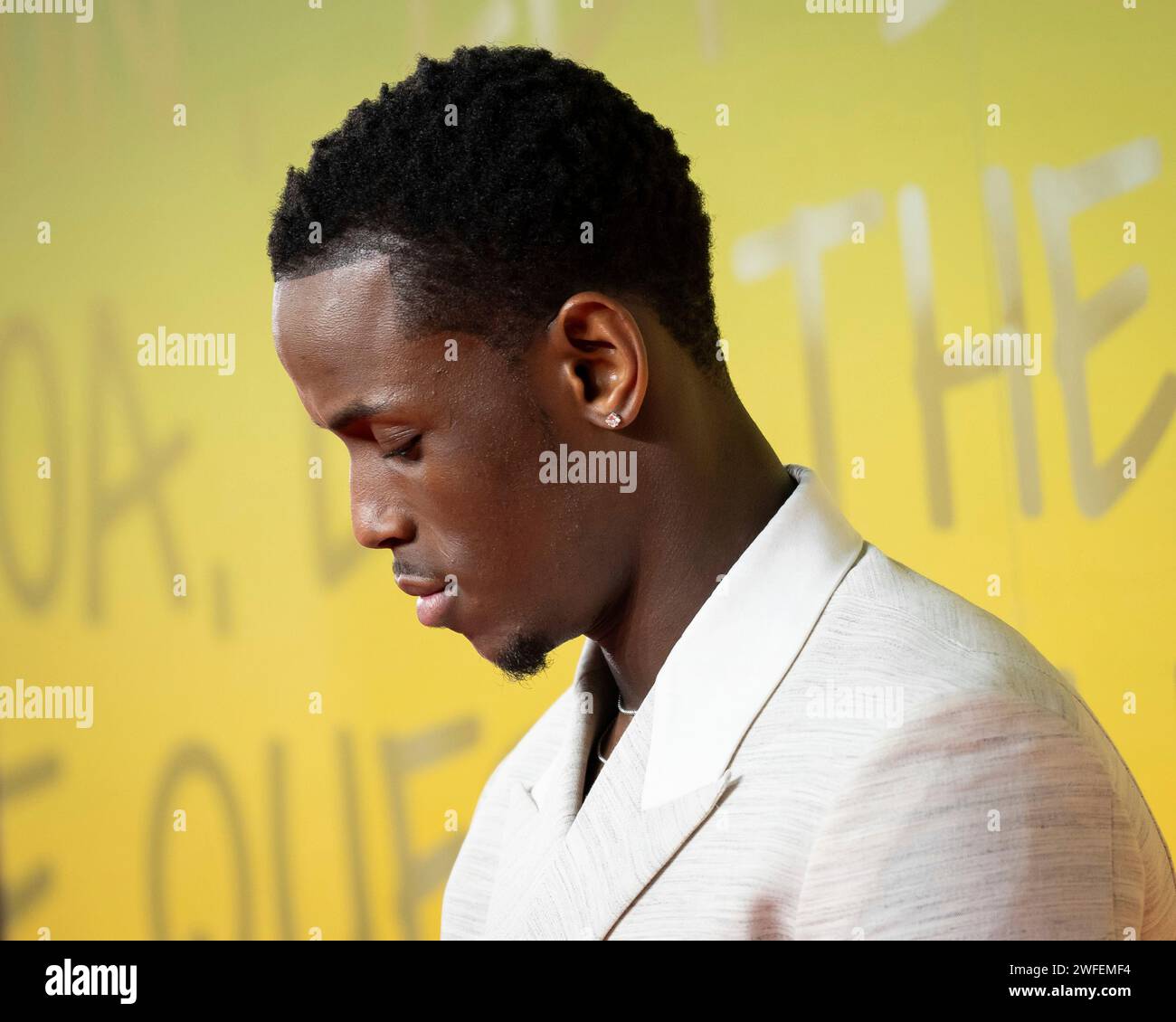 Micheal Ward poses for photographers upon arrival at the premiere of ...