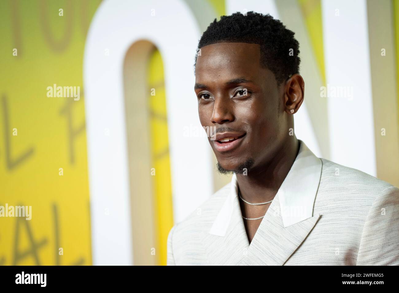Micheal Ward poses for photographers upon arrival at the premiere of ...