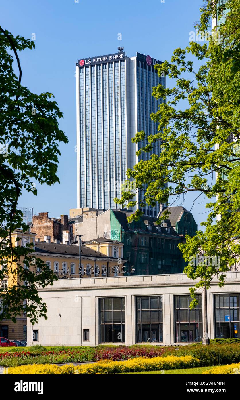 Warsaw, Poland - May 14, 2023: Srodmiescie downtown business district ...