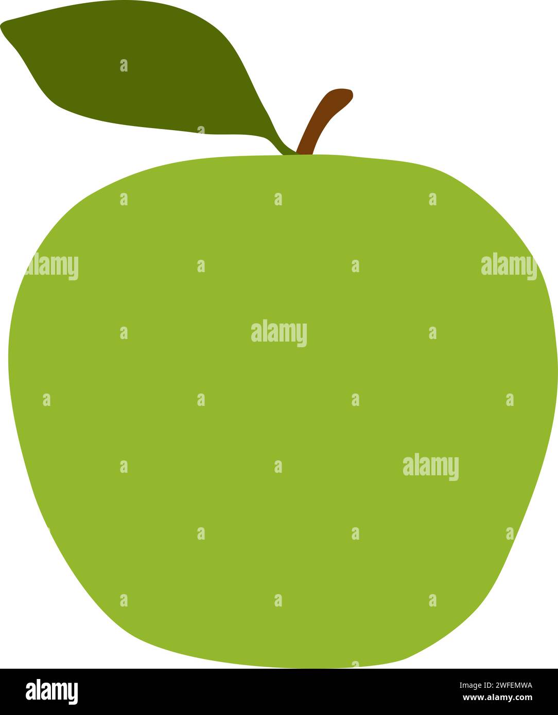 Green Apple Vector Illustration Stock Vector Image & Art - Alamy