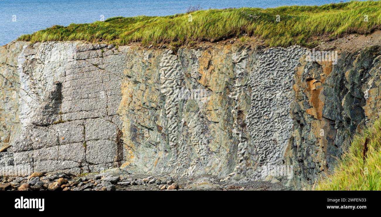 Cliff on coastline, Green Point, Gros Morne National Park, Newfoundland ...