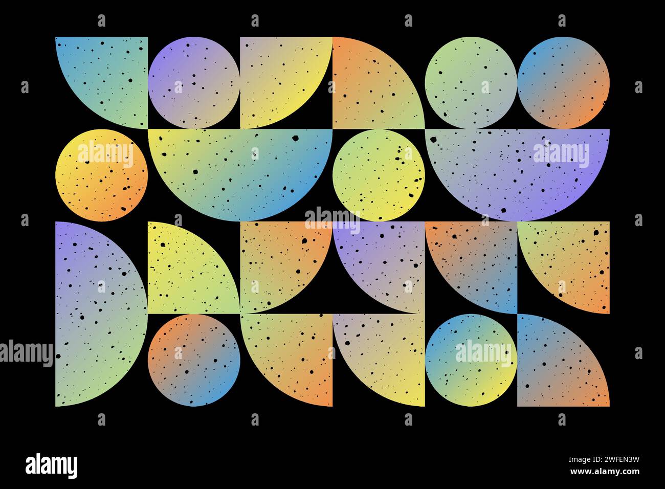 Geometry abstract y2k background with simple Bauhaus shapes and figure ...