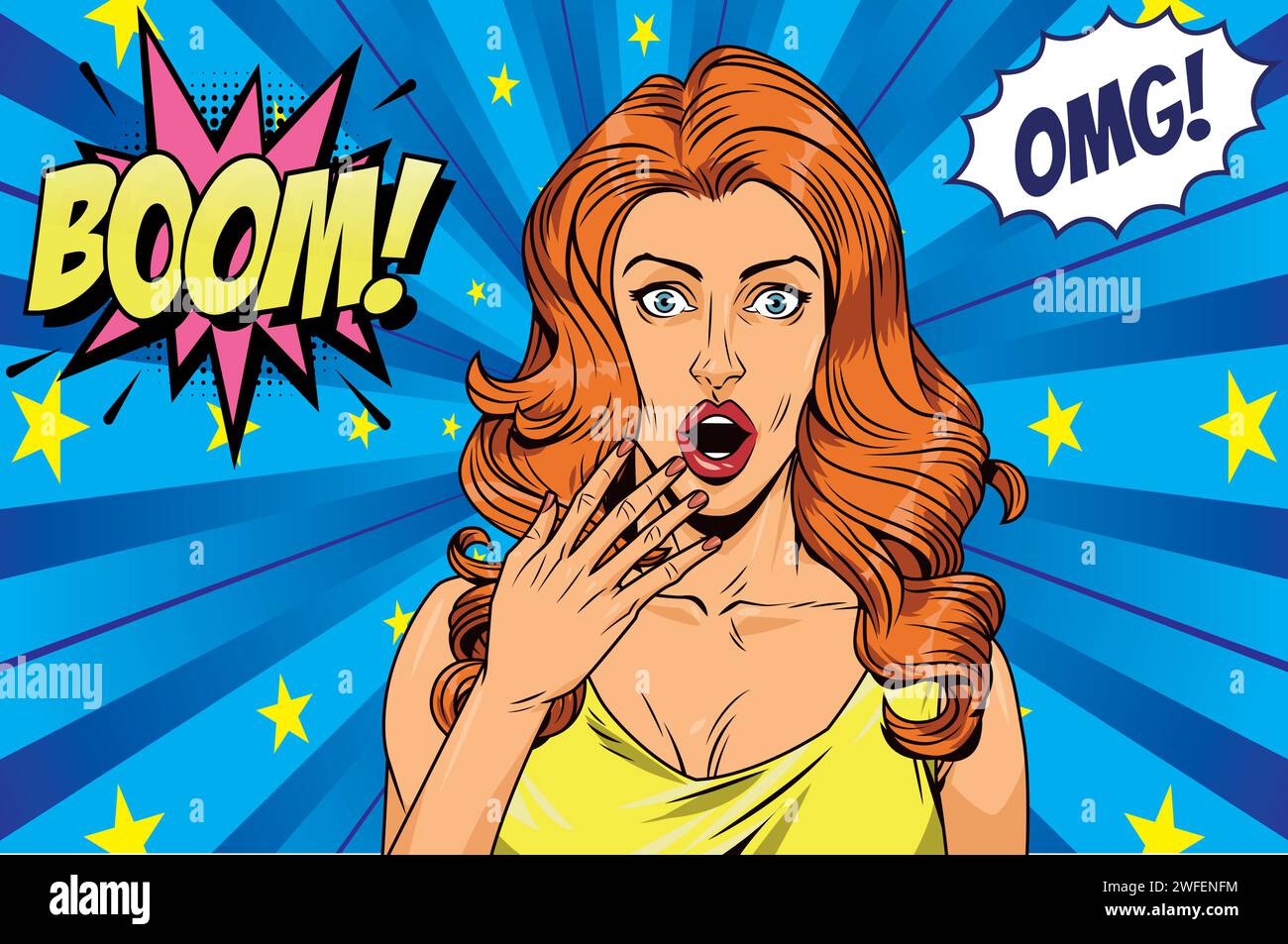 beautiful woman Wow pop art style vector image Stock Vector Image & Art ...