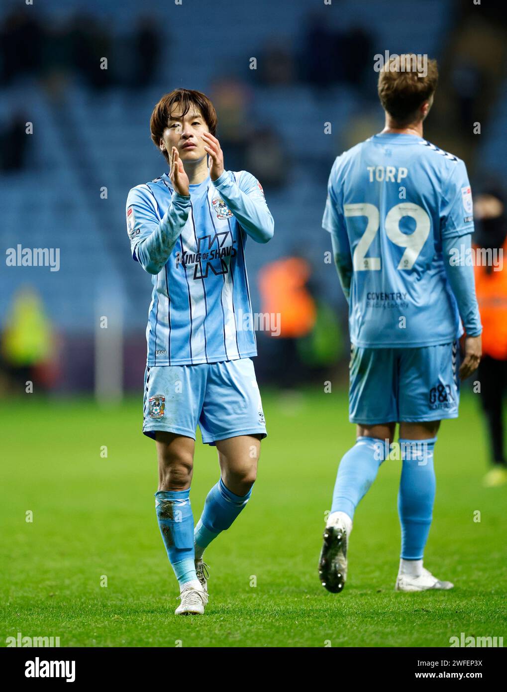 Coventry City's Tatsuhiro Sakamoto applauds the fans following the Sky ...