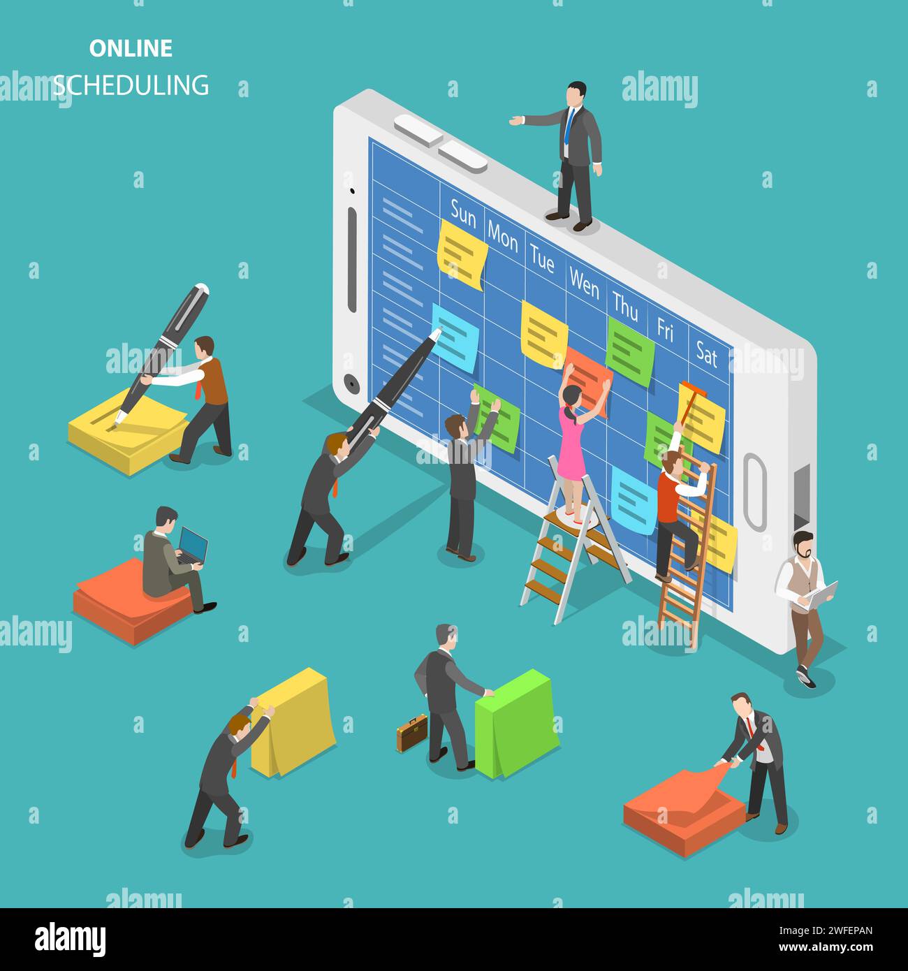 Online scheduling Stock Vector Images - Alamy