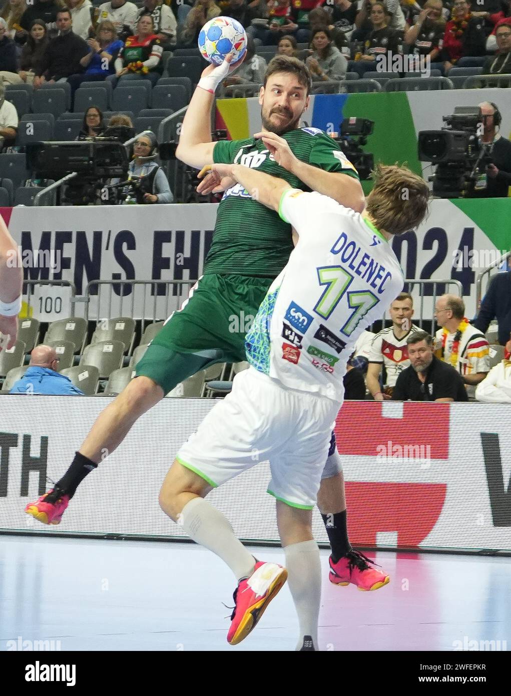 during the Men's EHF Euro 2024, Placement match 5/6, handball match ...