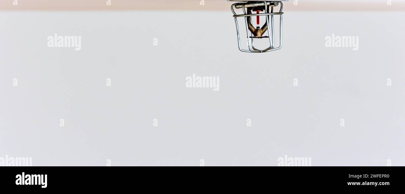 Fire sprinkler installed on the ceiling. Fire protection installations ...