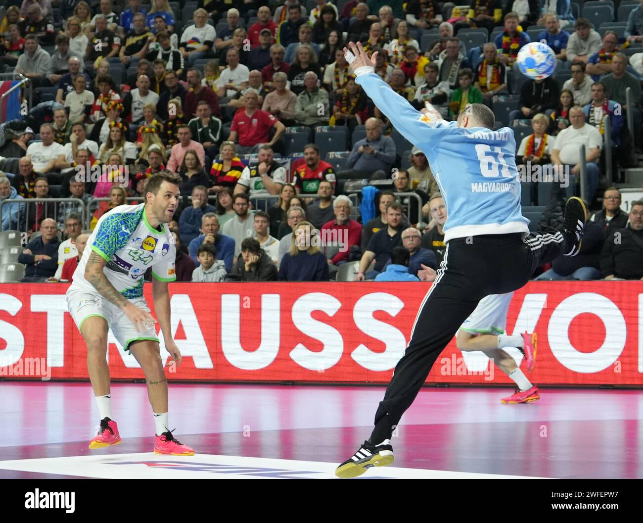 during the Men's EHF Euro 2024, Placement match 5/6, handball match ...