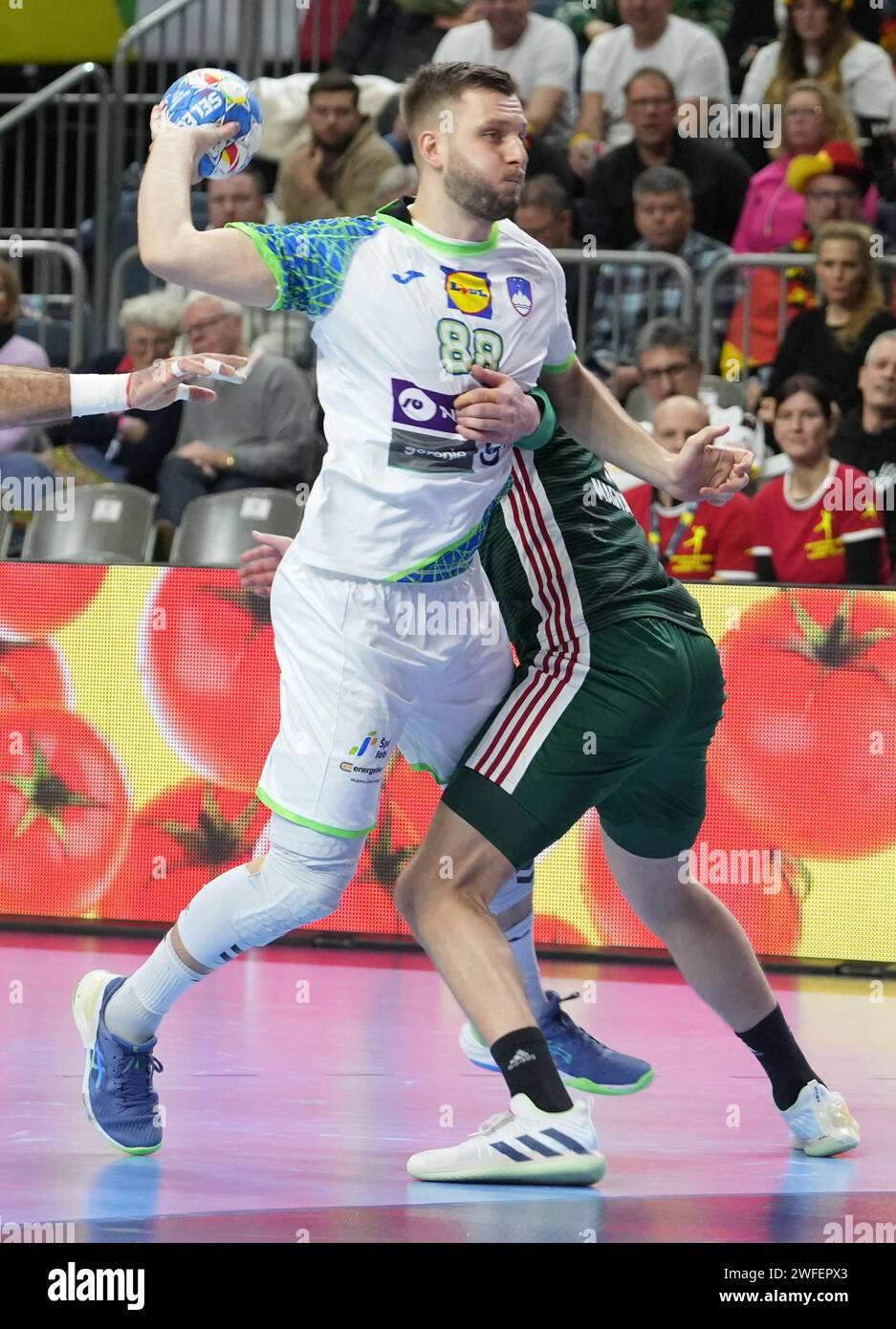 during the Men's EHF Euro 2024, Placement match 5/6, handball match ...