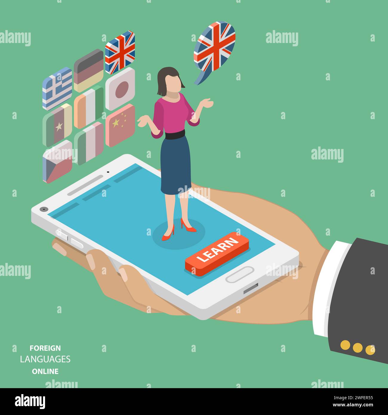 English conversation teacher Stock Vector Images - Alamy