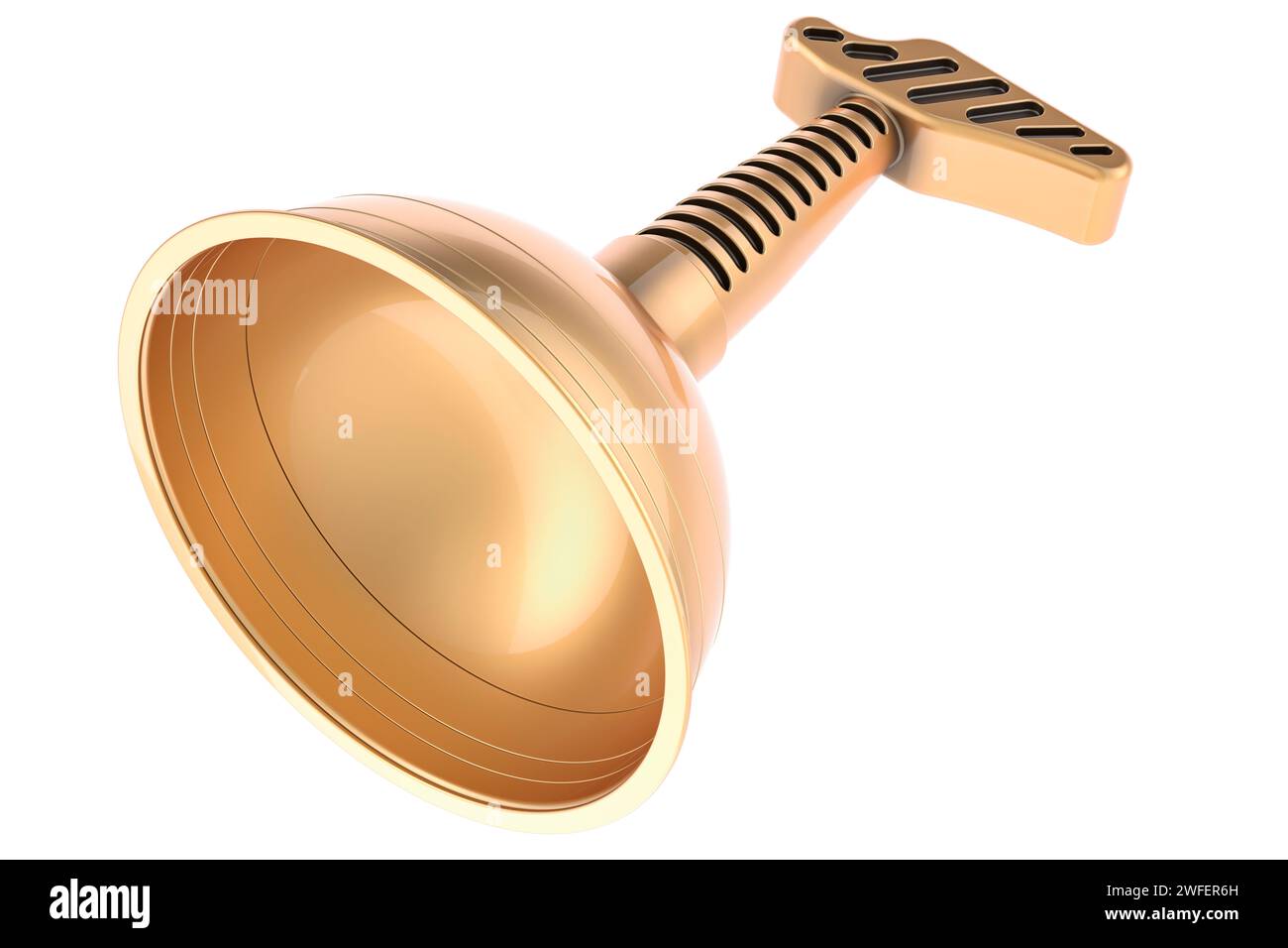 Golden Mini Plunger, 3D rendering isolated on white background Stock ...