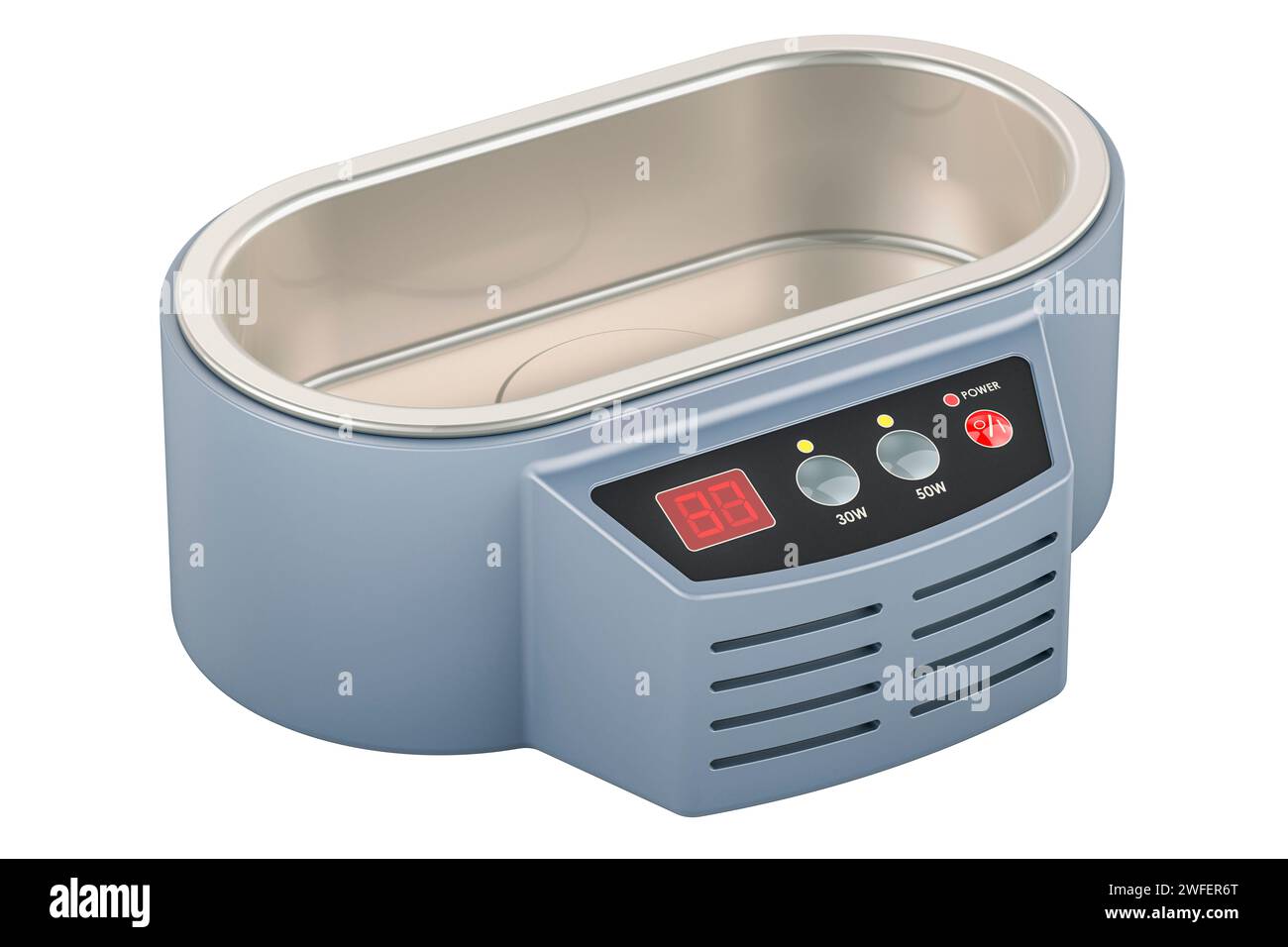 Ultrasonic Cleaner with Display, 3D rendering isolated on white ...