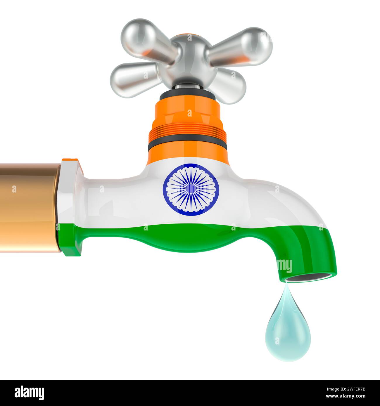 Water resources in India, drinking water of the India, 3D rendering ...