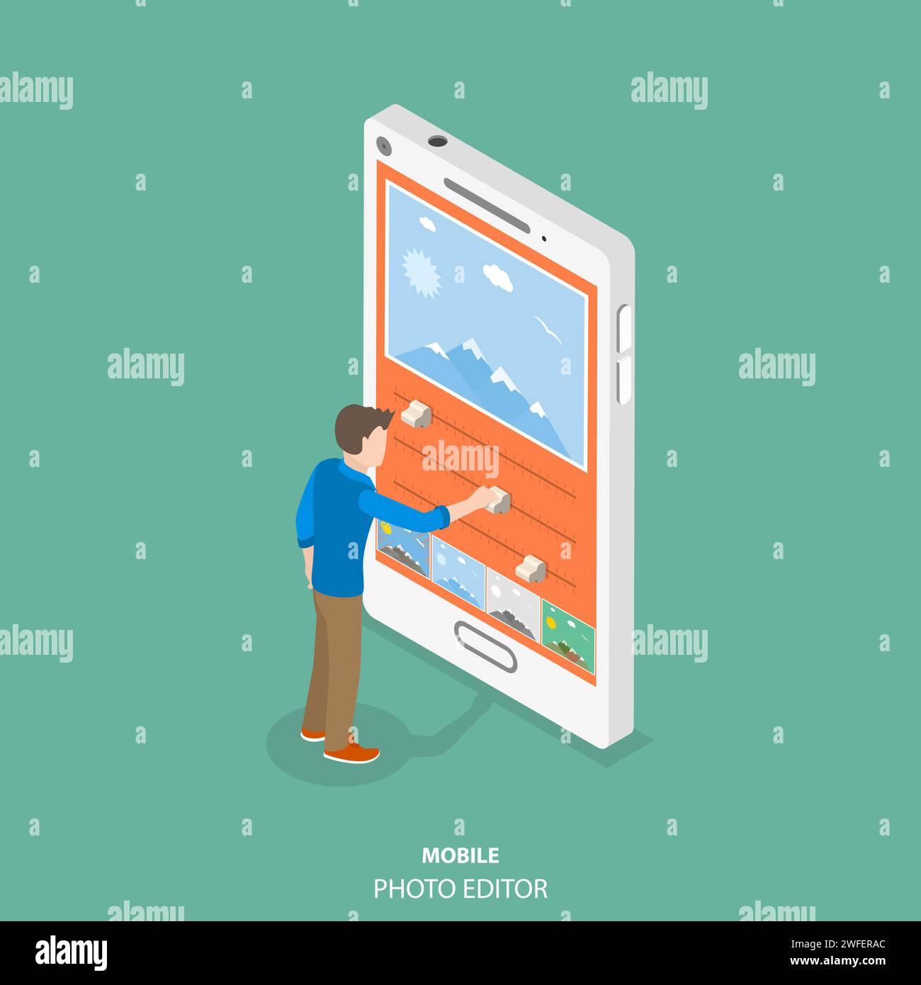 Smart phone photo editing Stock Vector Images - Alamy