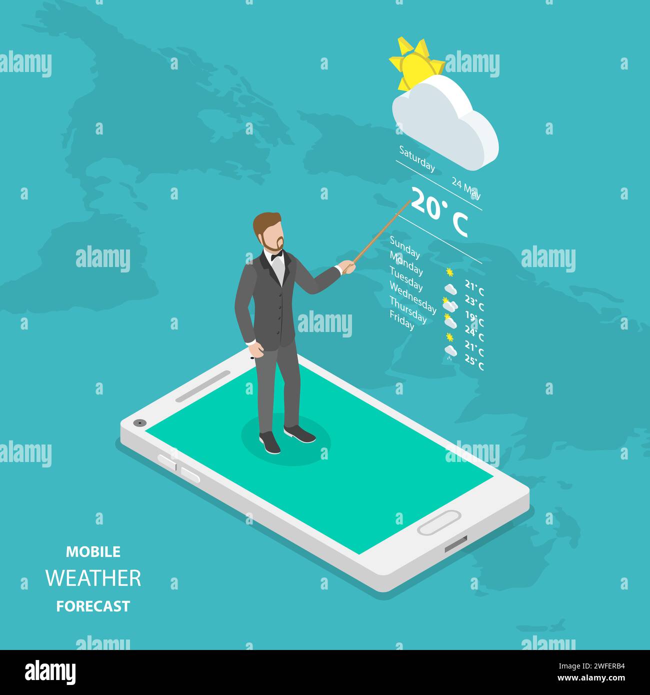 Sunny weather forecast map Stock Vector Images - Alamy