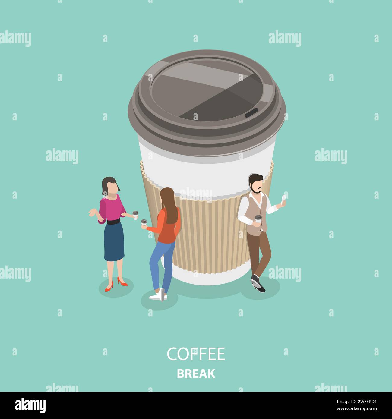 Smiling man near coffee Stock Vector Images - Alamy
