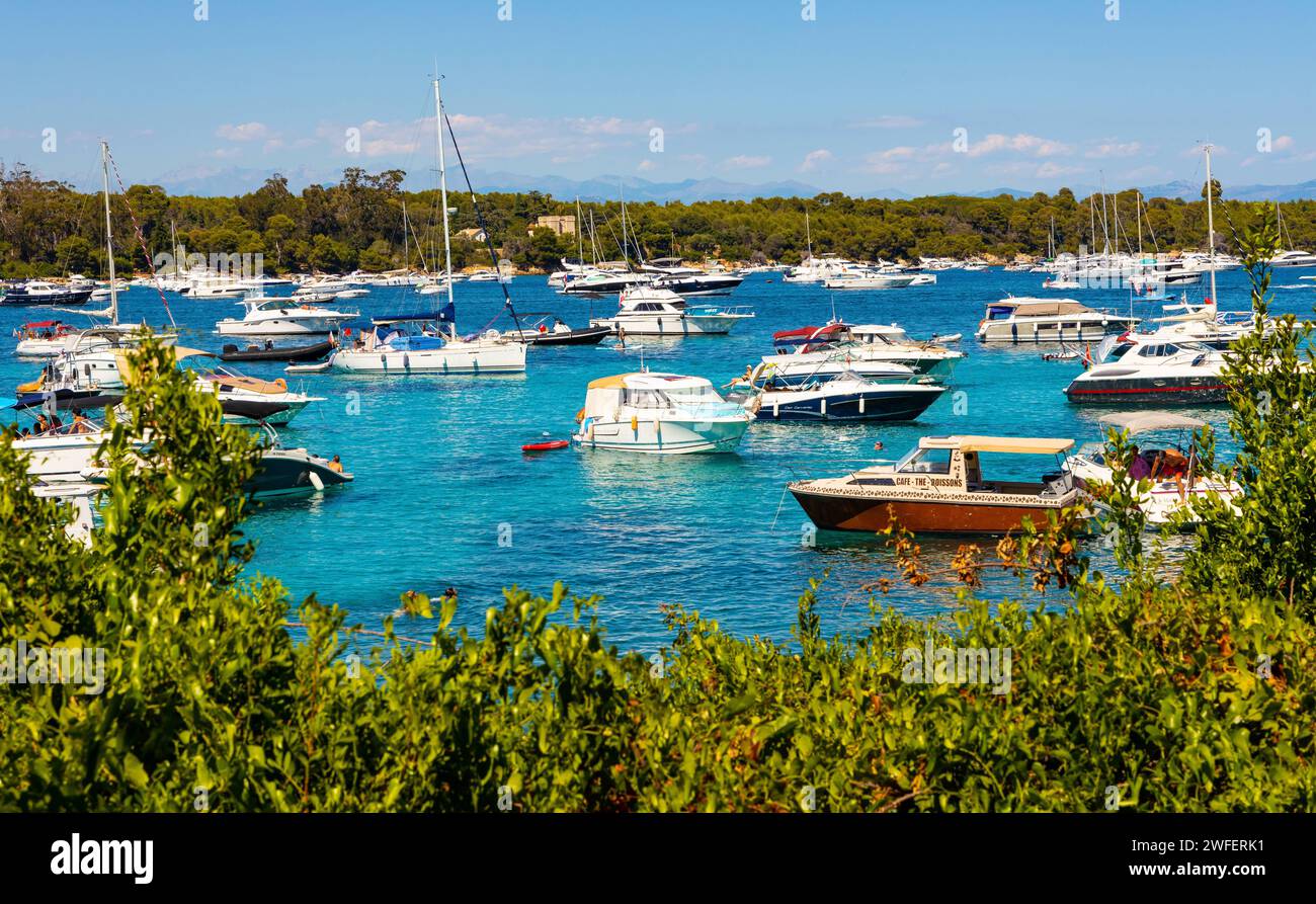 Cannes, France - July 31, 2022: Ile Sainte Marguerite and Saint Honorat ...