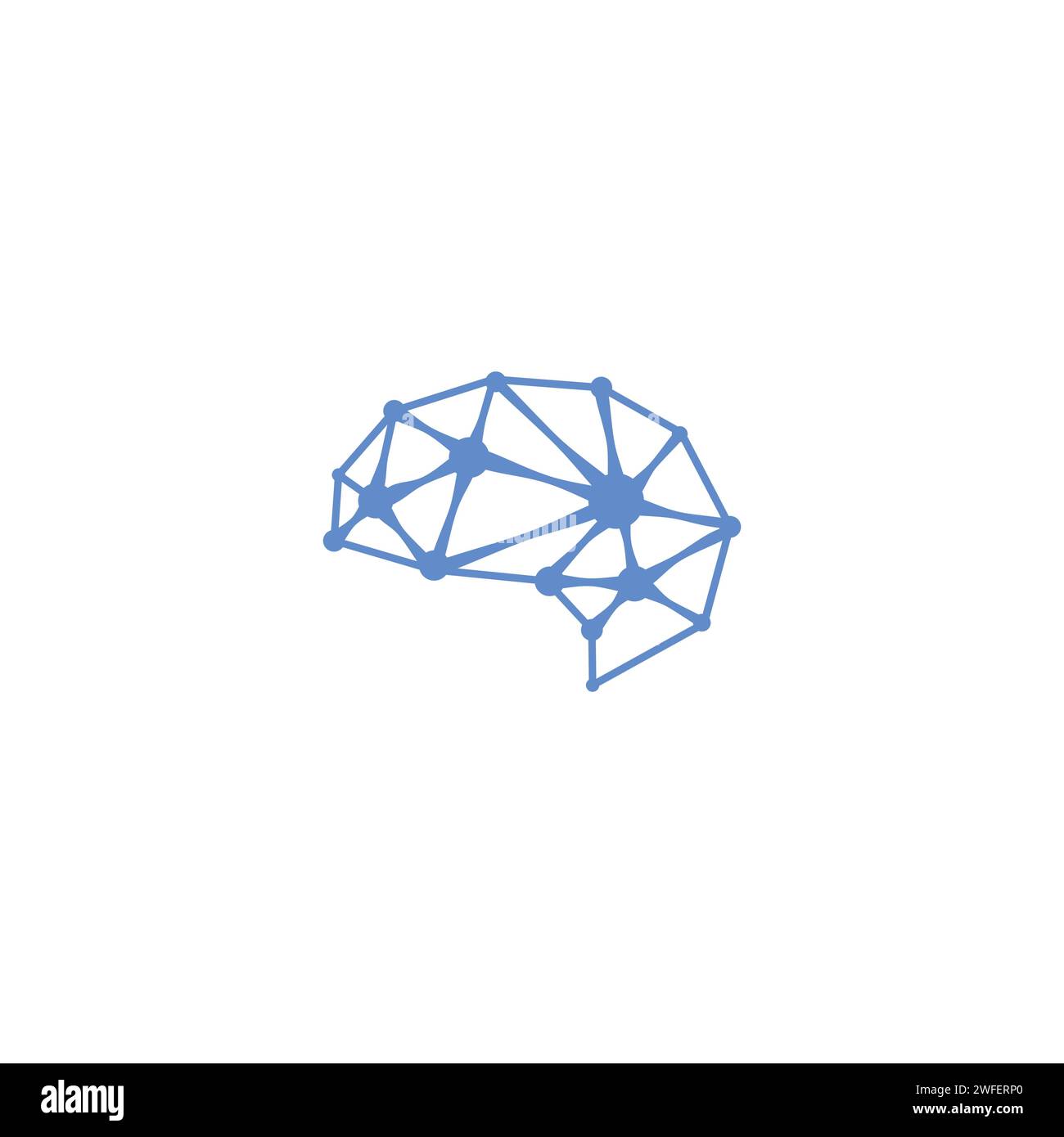 Brain technology logo design concept flat style template vector. Vector ...